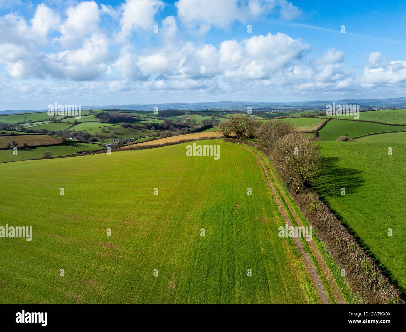 Fields and farms from a drone, Devon, England, Europe Stock Photo - Alamy
