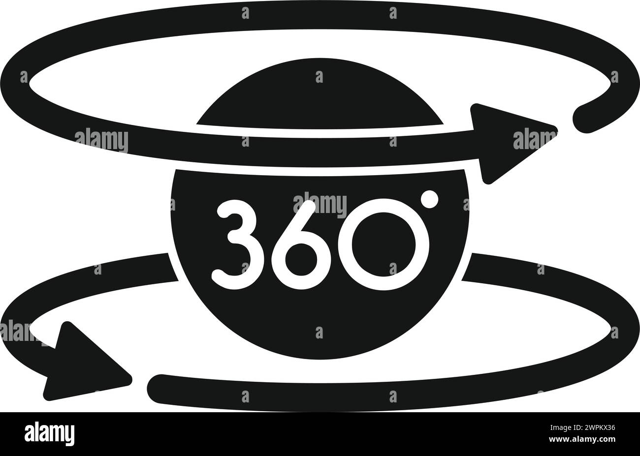 360 degree footage icon simple vector. Virtual tour. Electronic app ...