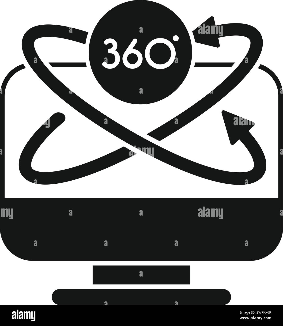 360 degree control icon simple vector. Arrow app. Open concert art ...