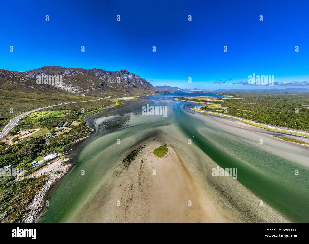 Panorama of the Klein River Lagoon, Hermanus, Western Cape Province ...