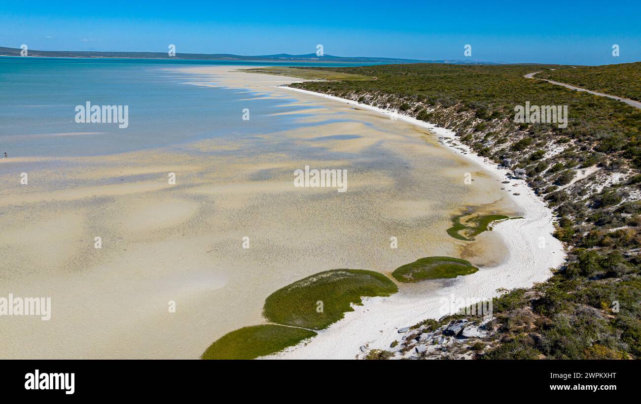 Aerial of the Langebaan Lagoon Marine Protected Area, West Coast ...