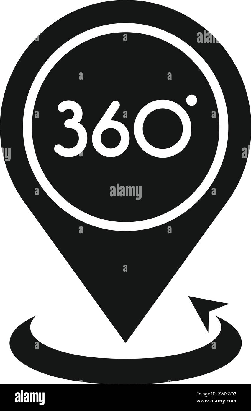 360 degree location icon simple vector. Control digital. Concert online ...