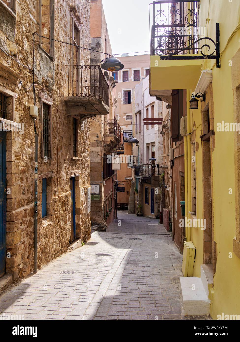 Street of the Old Town, City of Chania, Crete, Greek Islands, Greece ...
