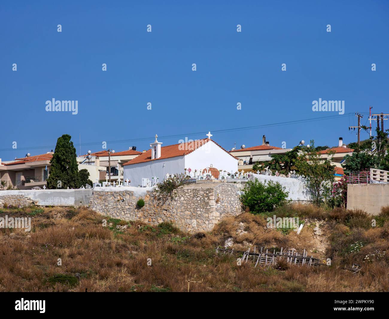 Old church and cemetery, Sitia, Lasithi Region, Crete, Greek Islands ...