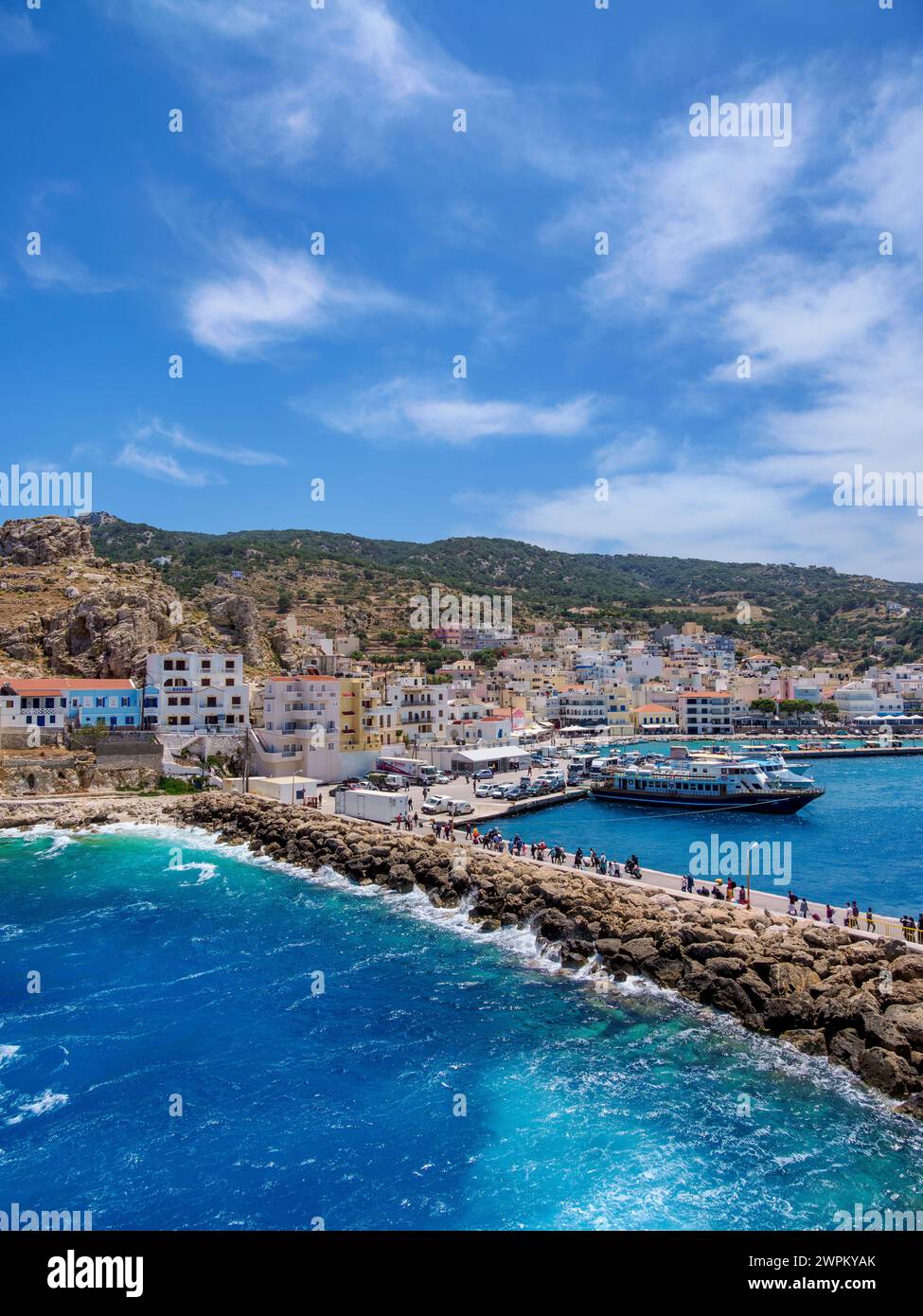 Port in Pigadia, Karpathos Island, Dodecanese, Greek Islands, Greece ...