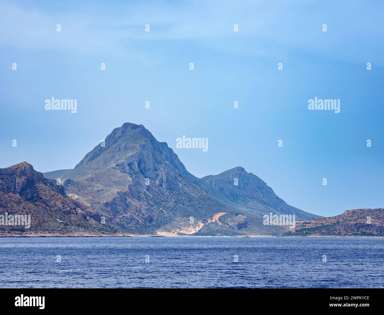View towards the Balos Lagoon, Gramvousa Peninsula, Chania Region ...