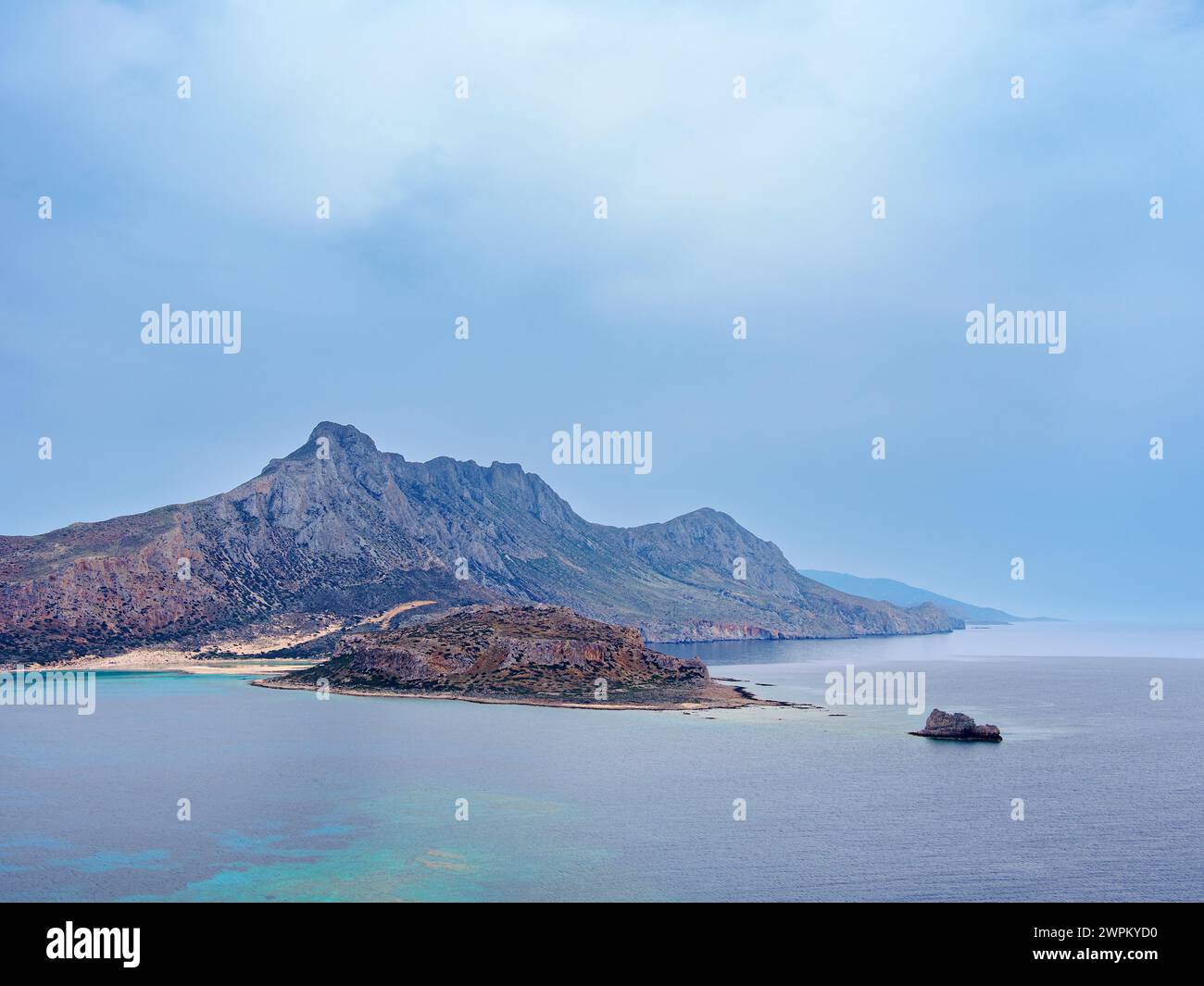 View towards the Balos Lagoon, Gramvousa Peninsula, Chania Region ...