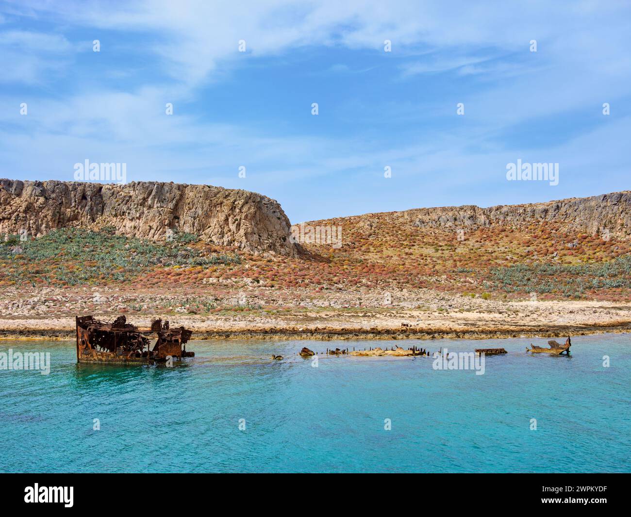 Shipwreck off the coast of Imeri Gramvousa, Chania Region, Crete, Greek ...
