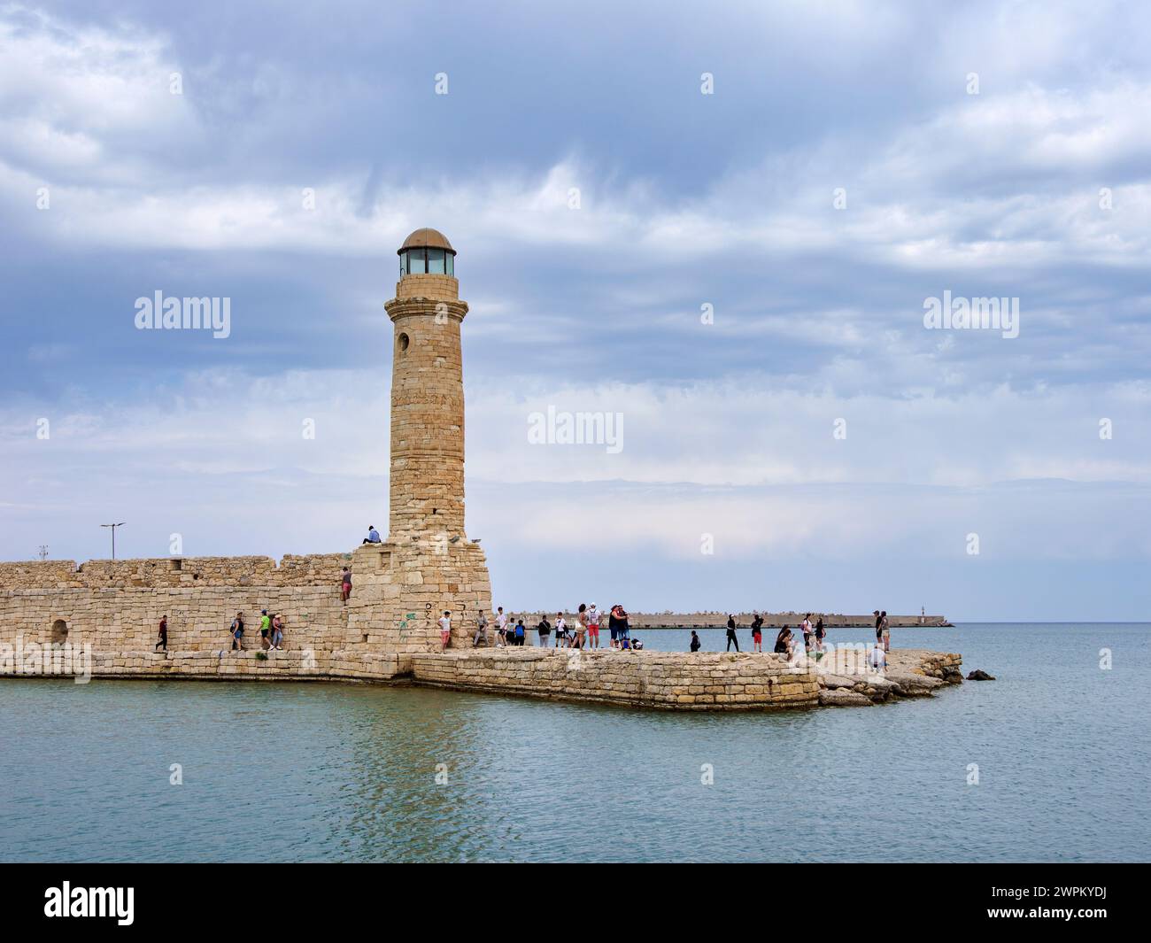 Old Harbour Lighthouse, City of Rethymno, Rethymno Region, Crete, Greek ...