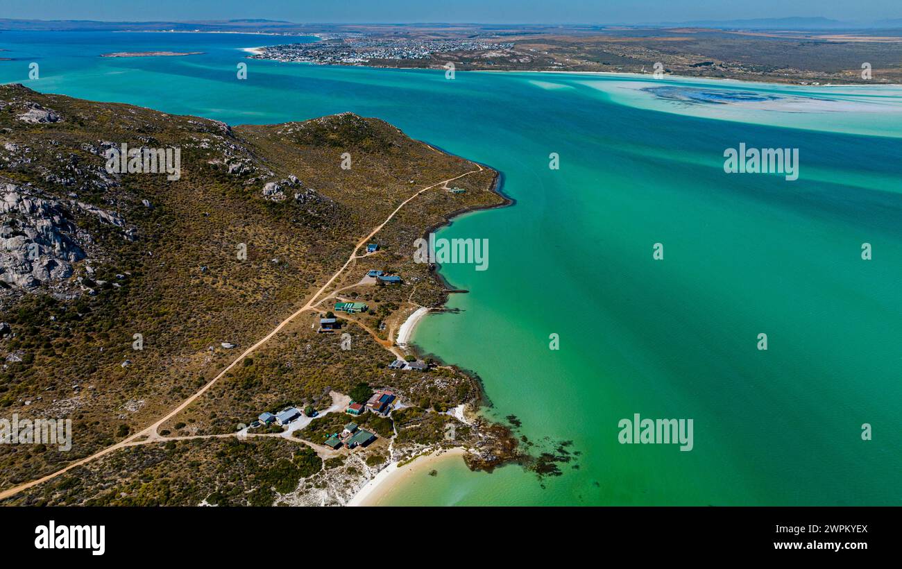 Aerial of the Langebaan Lagoon Marine Protected Area, West Coast ...