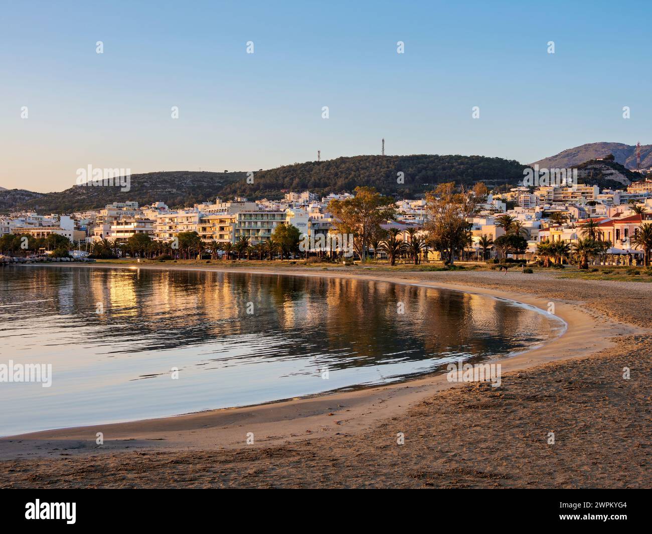 Rethymnon Beach at sunrise, City of Rethymno, Rethymno Region, Crete ...