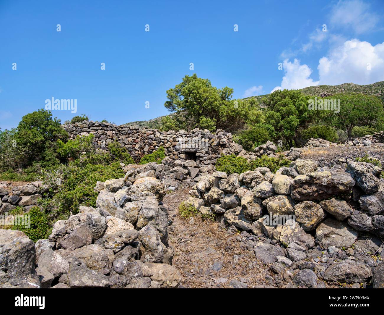 Old Settlement Ruins, Nisyros Island, Dodecanese, Greek Islands, Greece ...