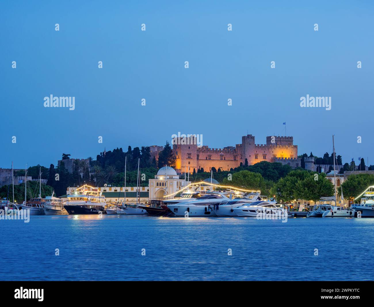 Palace of the Grand Master of the Knights of Rhodes at dusk, UNESCO ...