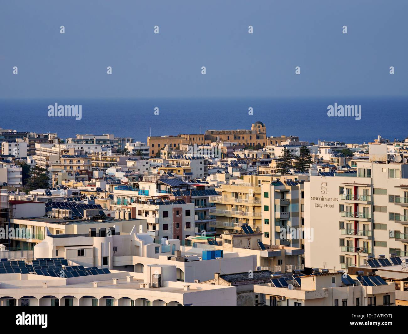 Cityscape from St. Stephen's Hill (Monte Smith), Rhodes City, Rhodes ...