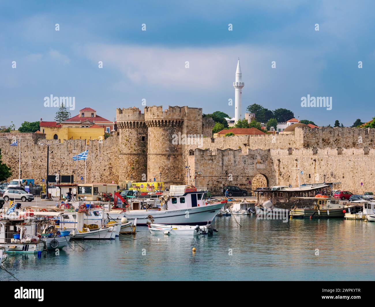 Kolona Harbour, Medieval Old Town, Rhodes City, Rhodes Island ...
