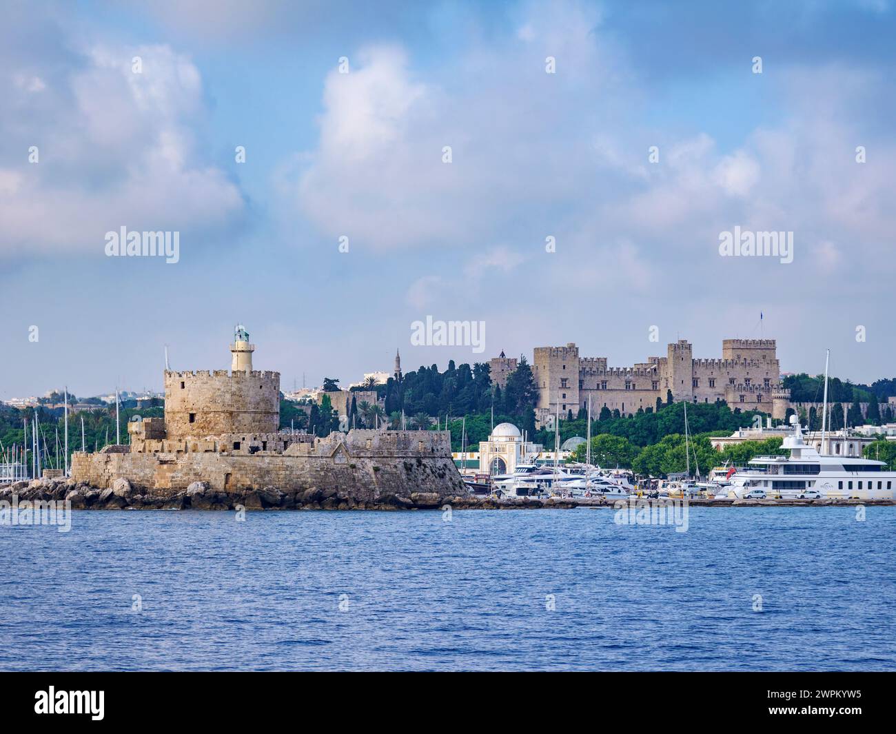 View towards the Saint Nicholas Fortress and Palace of the Grand Master ...