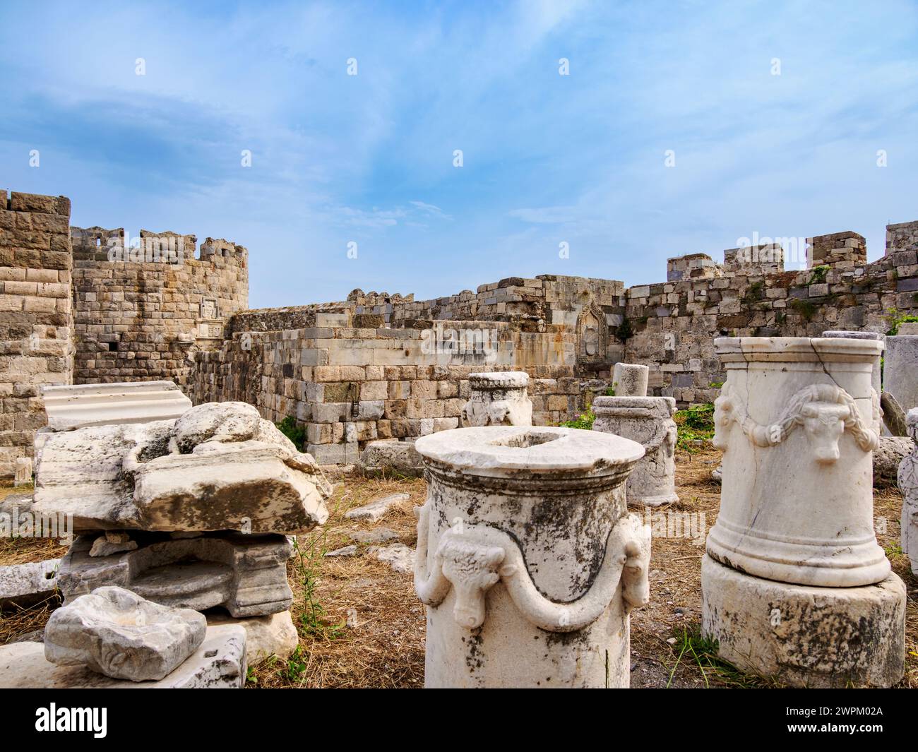Nerantzia Castle, detailed view, Kos Town, Kos Island, Dodecanese ...