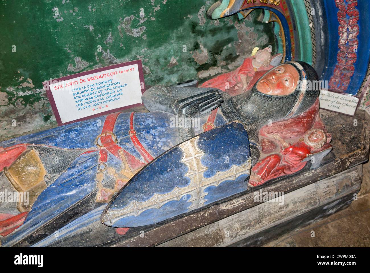 Tomb (with effigy ) of Sir John de Broughton in St.Mary's church ...
