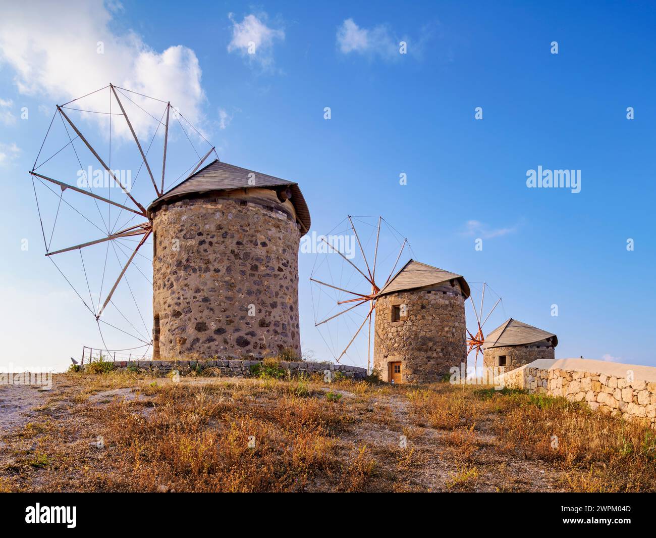 Windmills of Patmos Chora, Patmos Island, Dodecanese, Greek Islands ...