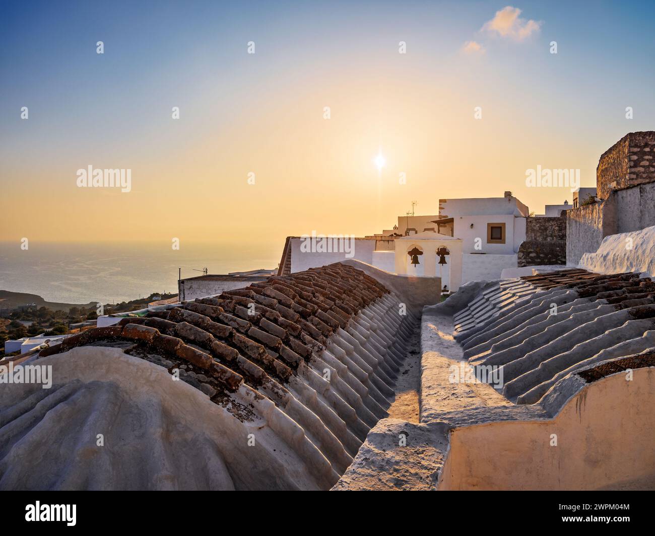 Patmos Chora at sunset, Patmos Island, Dodecanese, Greek Islands ...