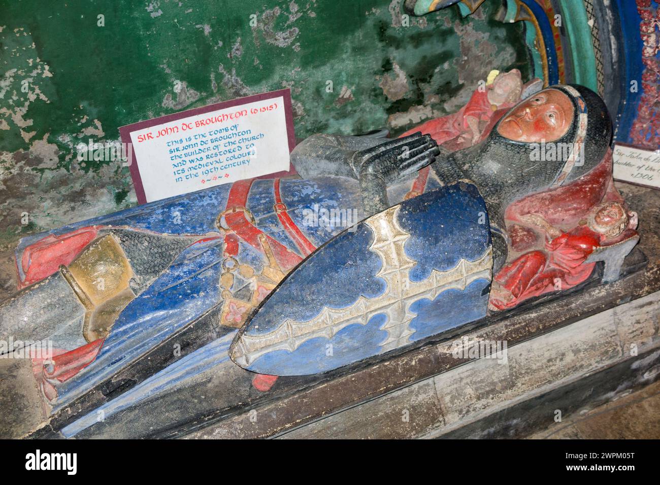 Tomb (with effigy ) of Sir John de Broughton in St.Mary's church ...