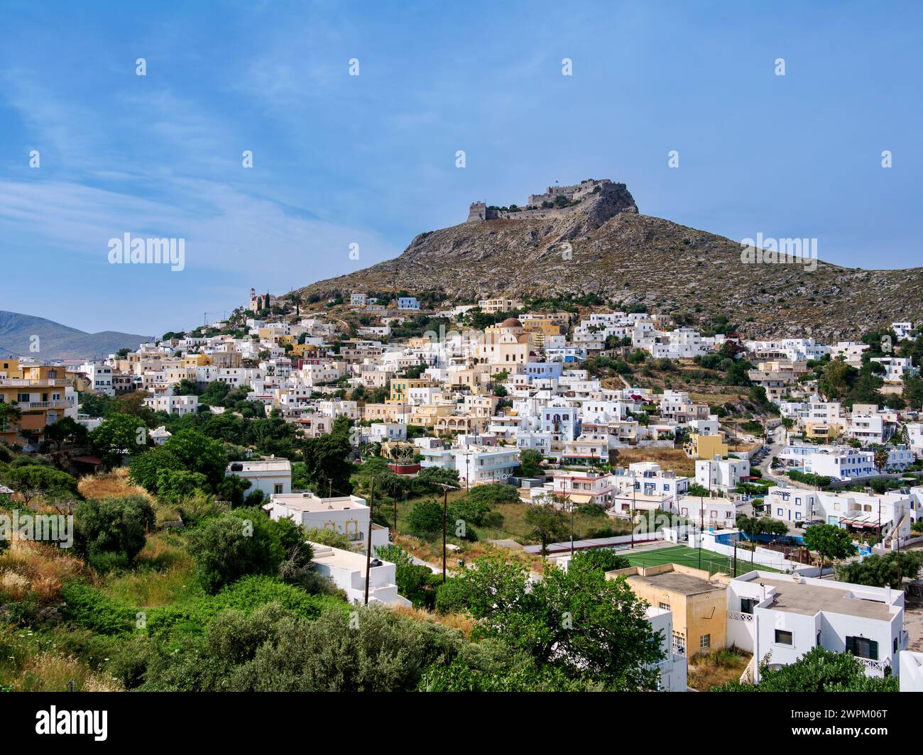 Platanos and Medieval Castle of Pandeli, Agia Marina, Leros Island ...