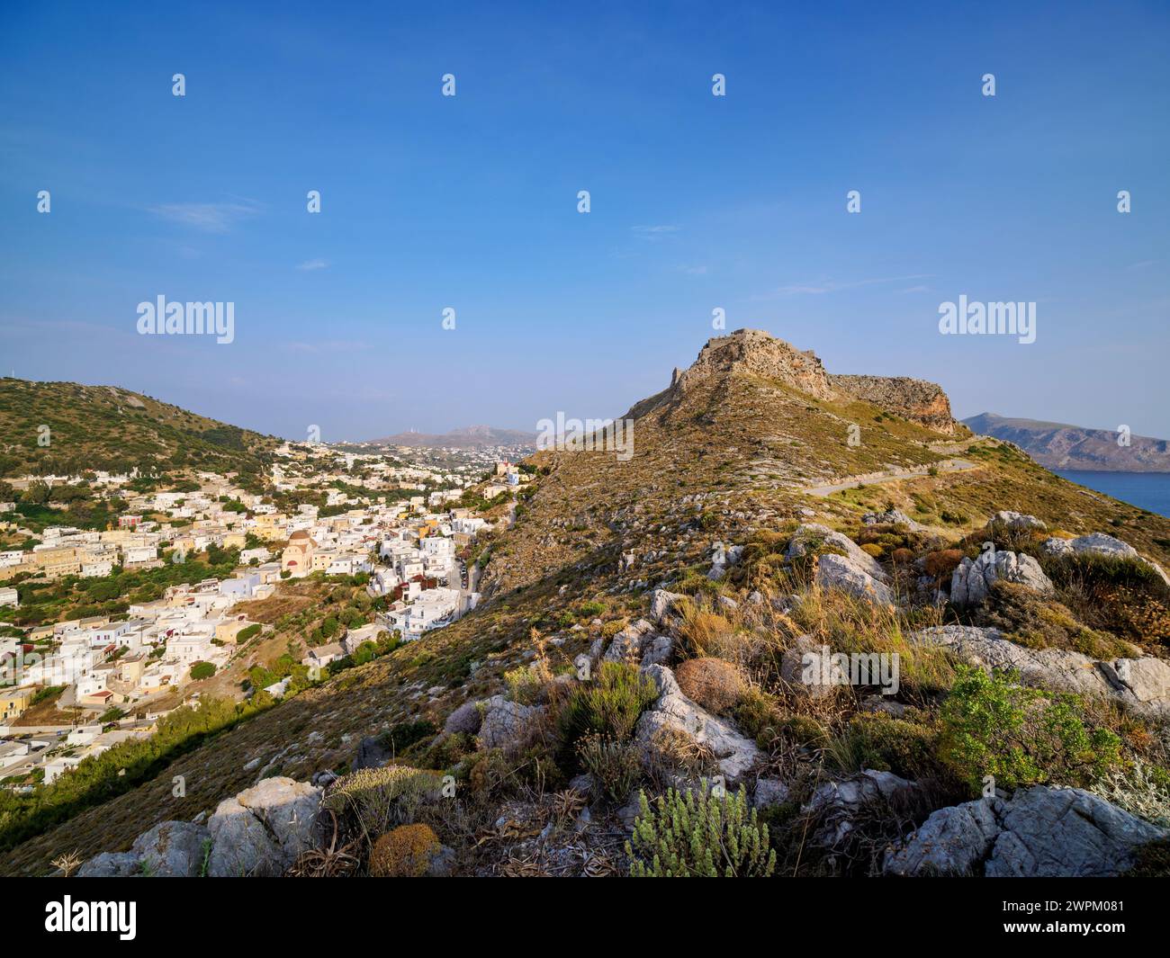 Medieval Castle of Pandeli over Agia Marina, Leros Island, Dodecanese ...