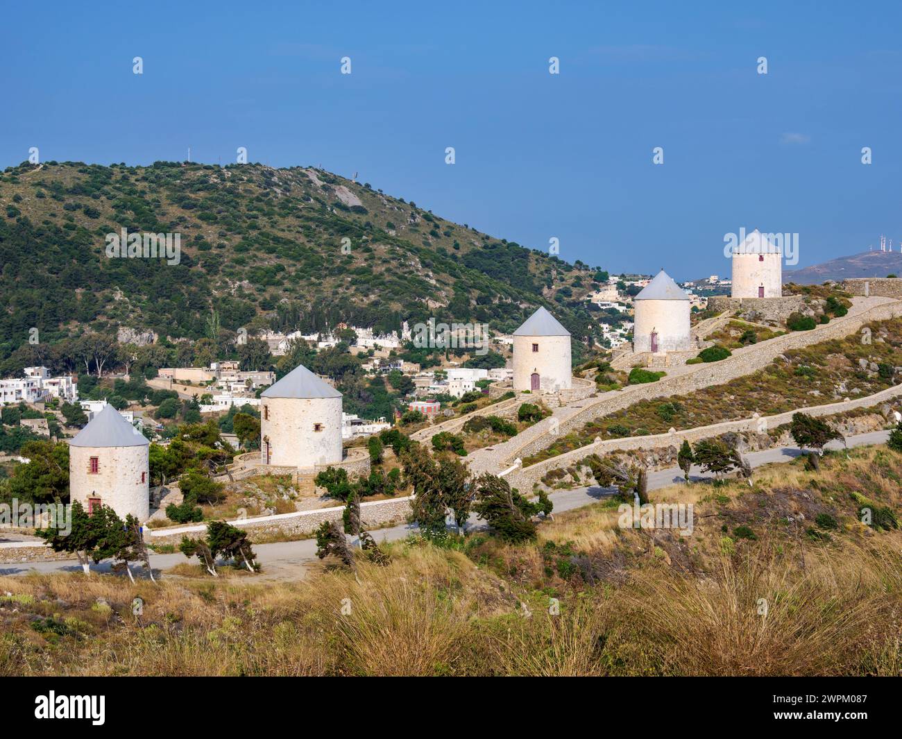 Windmills of Pandeli, Leros Island, Dodecanese, Greek Islands, Greece ...