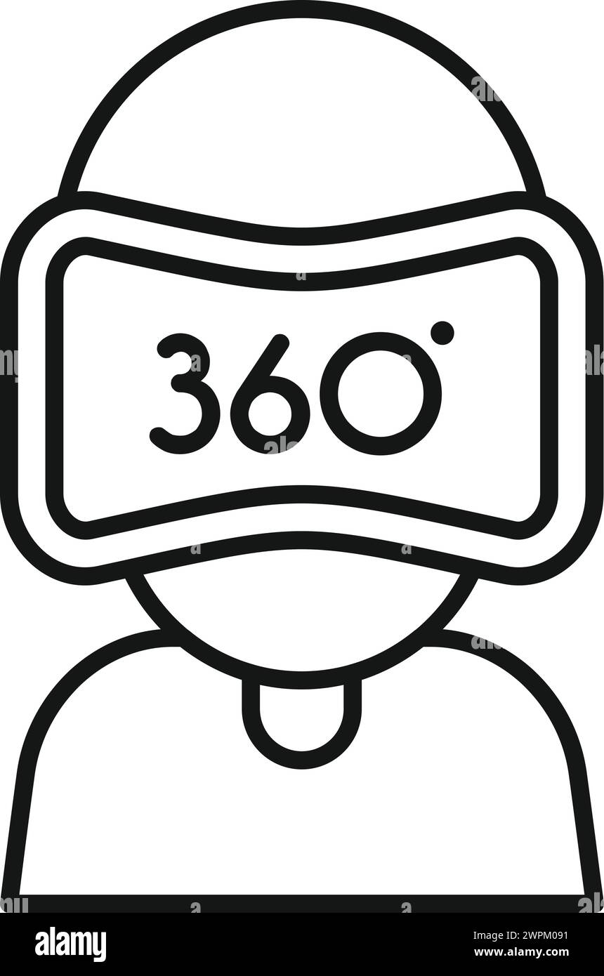Vr headset icon outline vector. Video control digital. Open estate ...