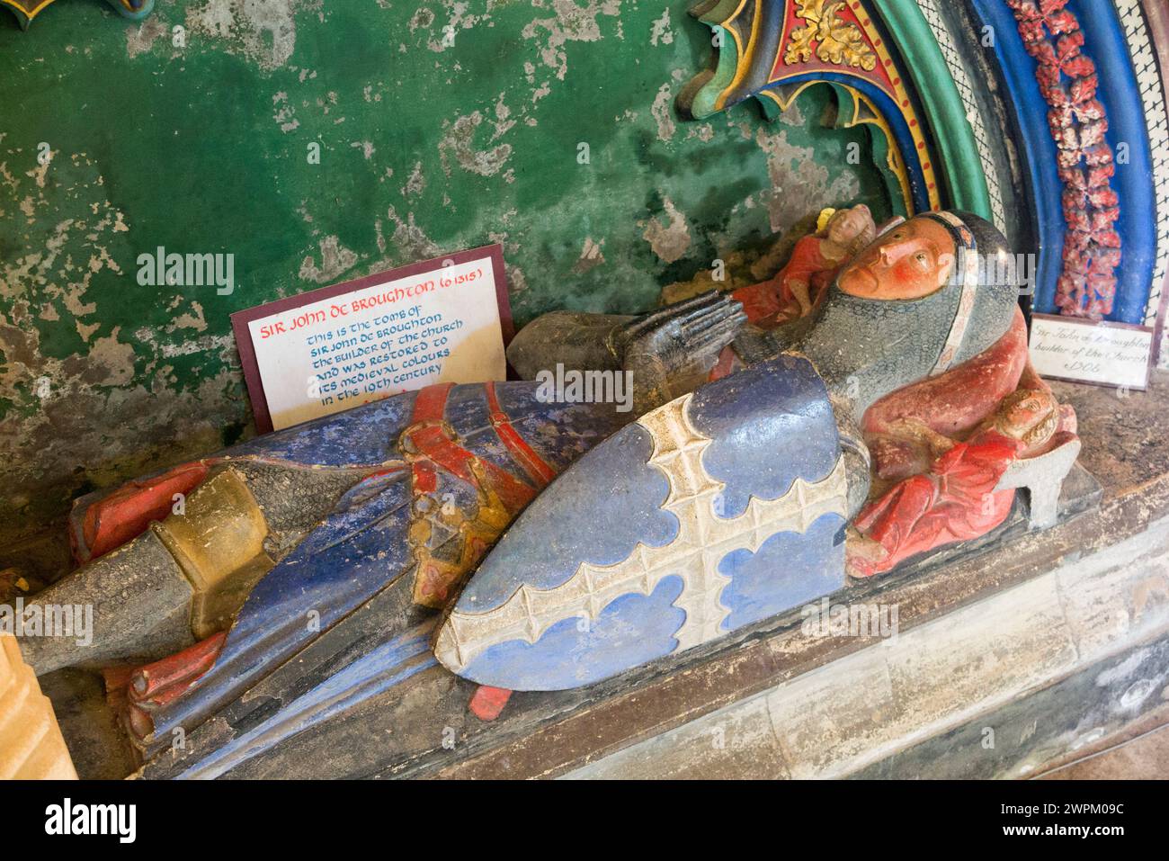 Tomb (with effigy ) of Sir John de Broughton in St.Mary's church ...