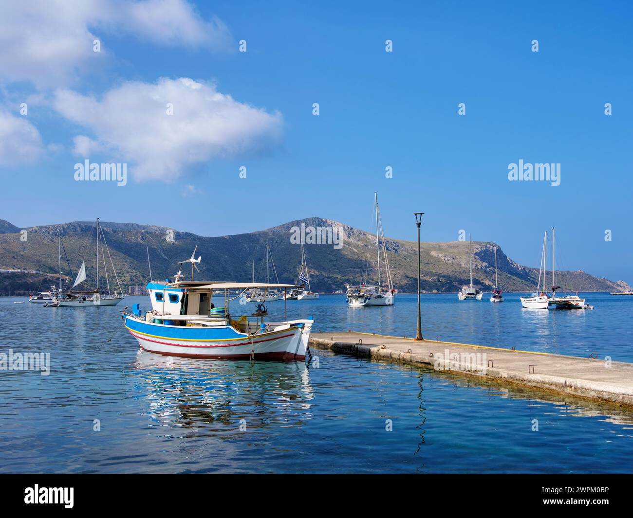 Port in Lakki Town, Leros Island, Dodecanese, Greek Islands, Greece ...