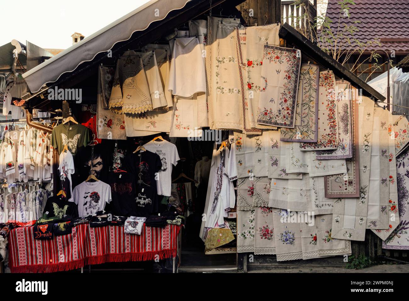 Bran Castle (Dracula Castle) area, open-air street stalls and markets ...