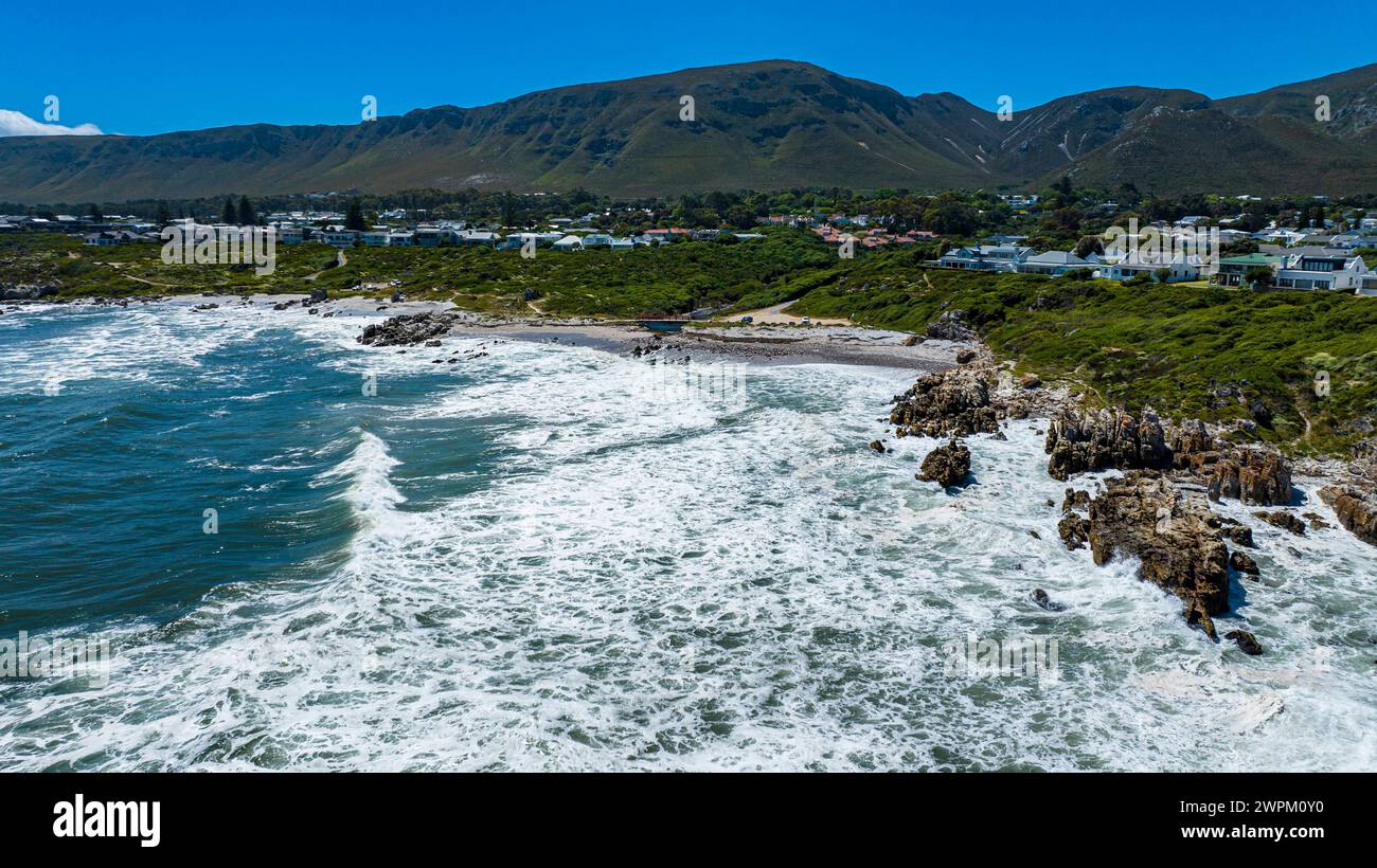 Aerial of Hermanus, Western Cape Province, South Africa, Africa ...