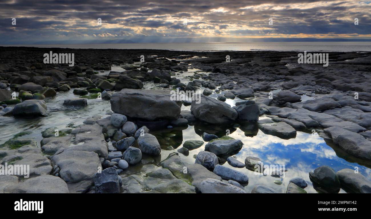 Seascape from Nash Point looking across The Bristol Channel, South ...