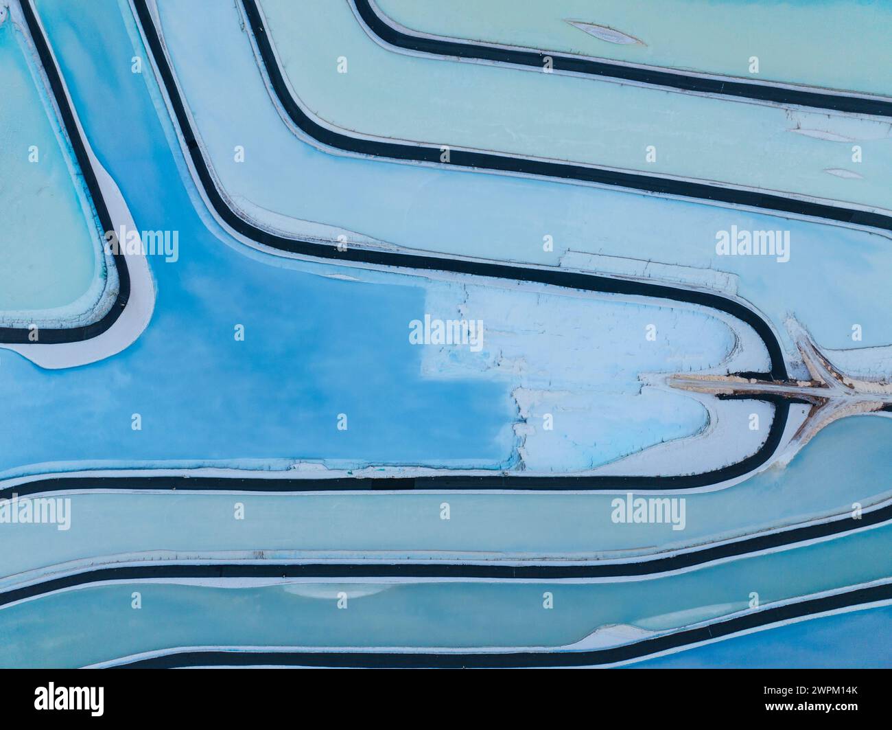 Aerial abstract view taken by drone of Potash Pond during a summer day ...