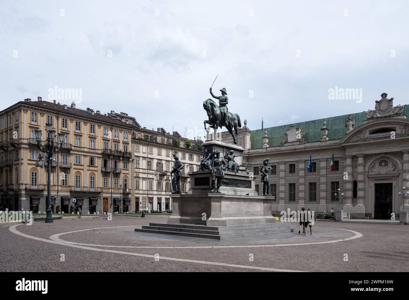 View of the Monument to Carlo Alberto located at the Piazza Carlo ...