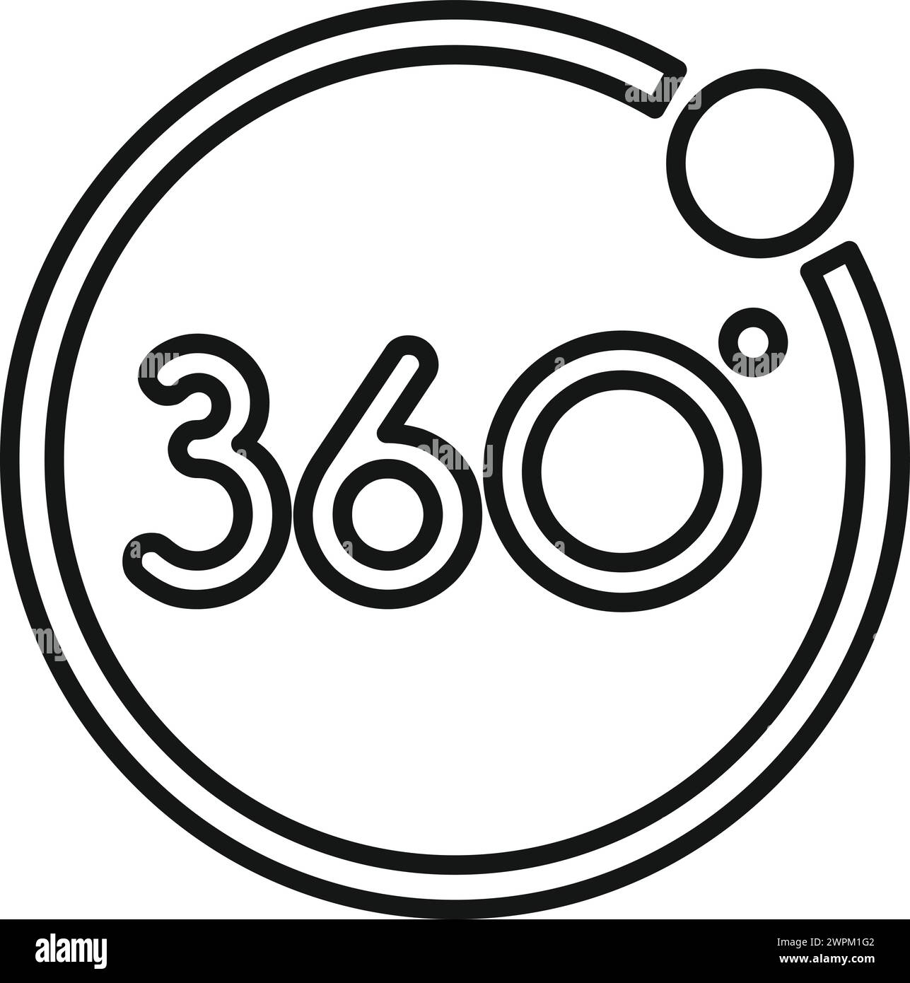 360 degree application icon outline vector. Panoramic view. Extensive ...
