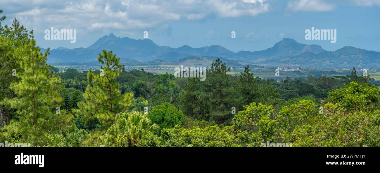 View of landscape from near the Bois Cheri Tea Estate, Savanne District ...