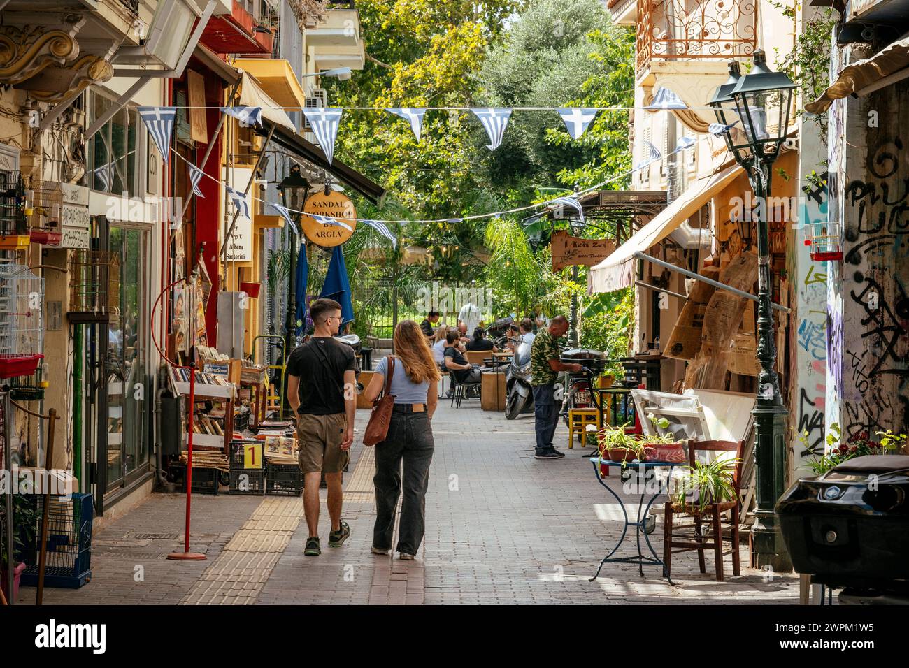 Pedestrian street scene, Athens, Attica, Greece, Europe Stock Photo - Alamy