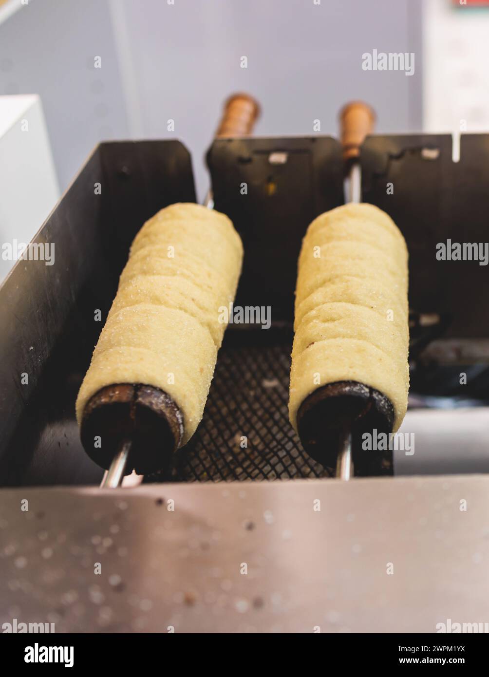 Trdelnik, traditional czech and european sweet street food trdlo ...