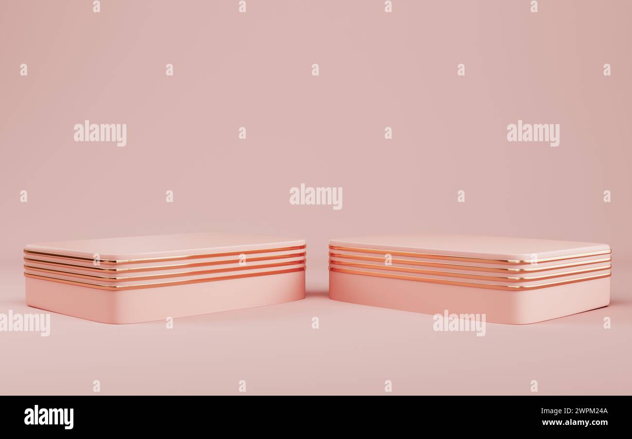 Abstract minimal background. Two rectangle podiums for product display ...