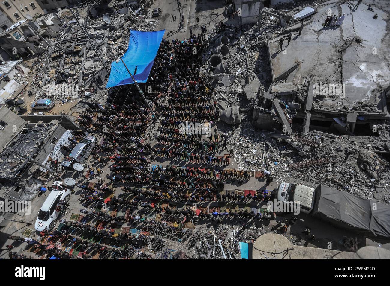 Rafah, Palestinian Territories. 08th Mar, 2024. Palestinians perform ...