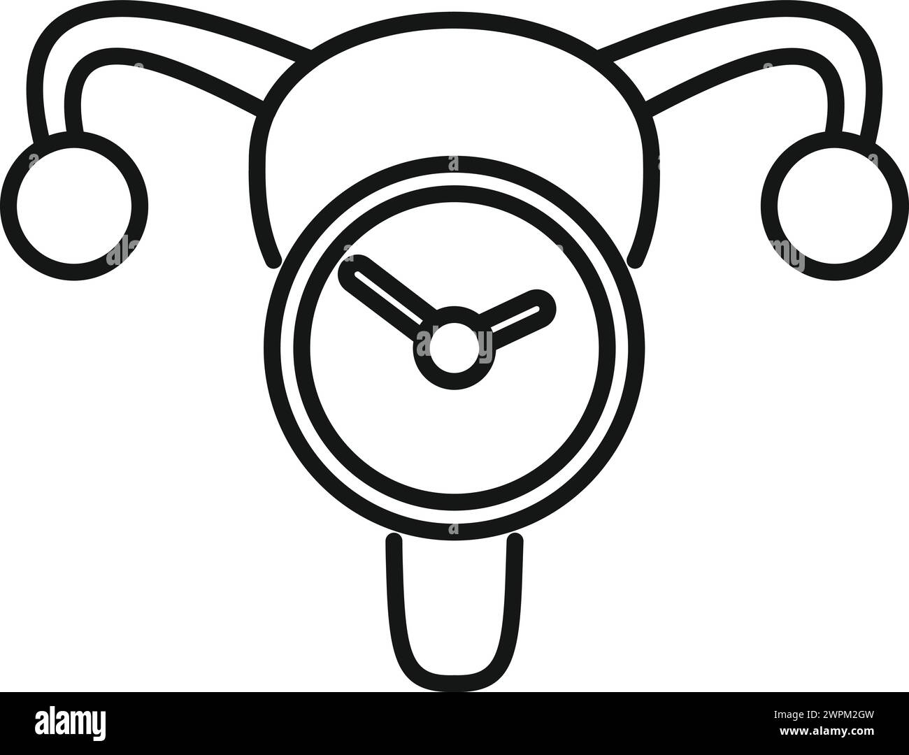 Menopause clock time icon outline vector. Female age cycle. Medical ...