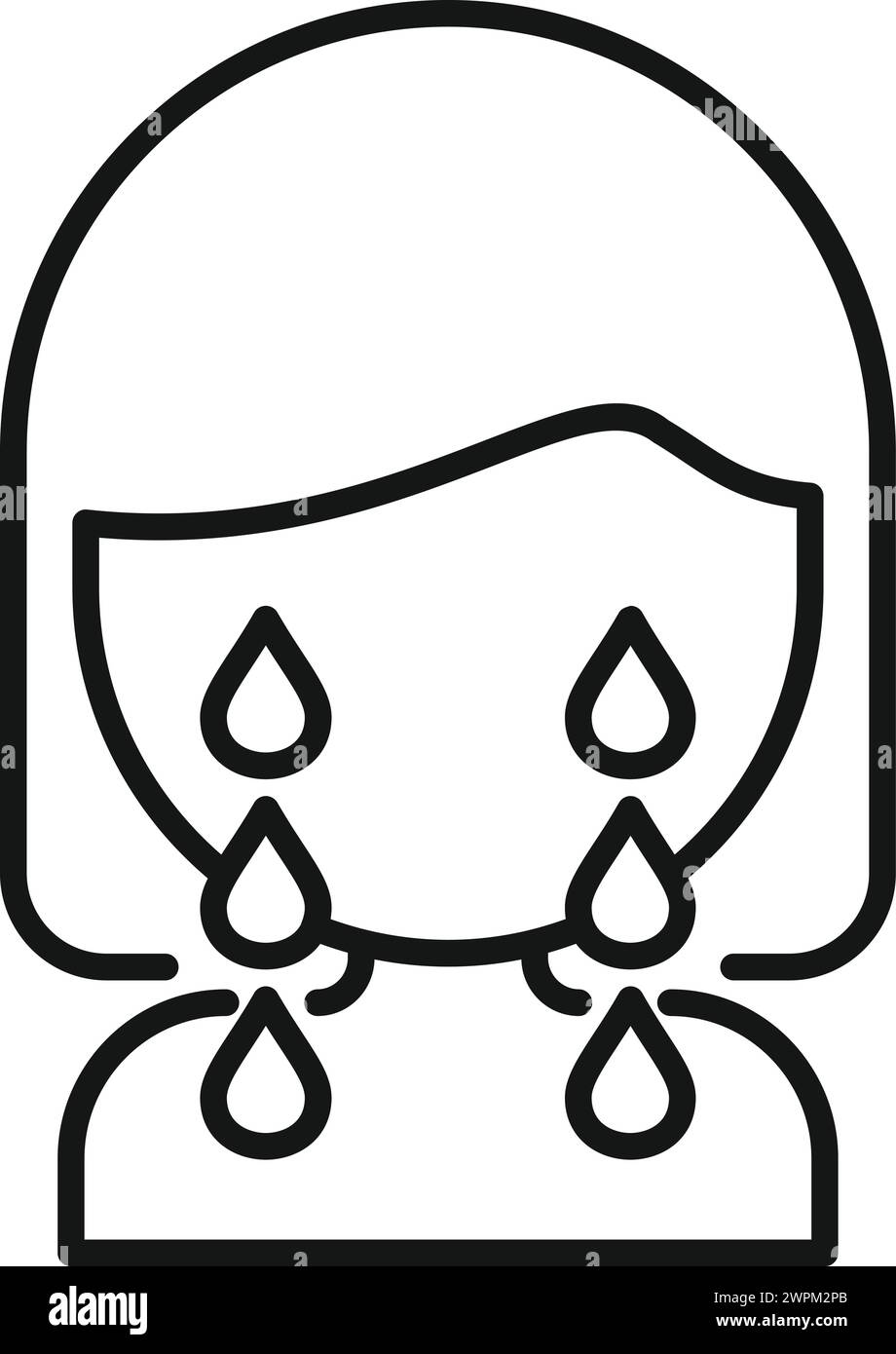 Female depression cry icon outline vector. Wife change. Poor pain aging ...