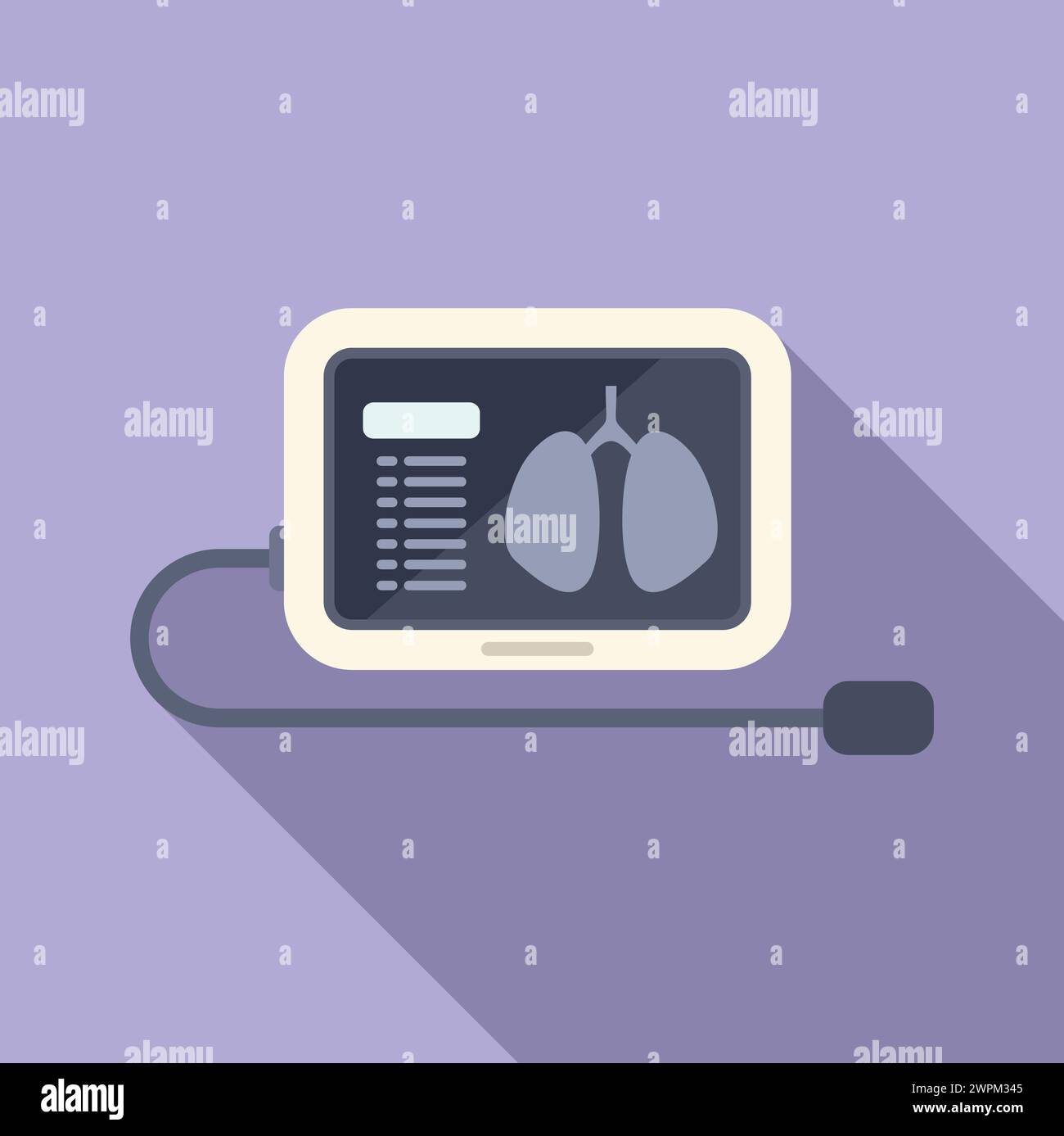 Lungs Xray scan icon flat vector. Human machine person. Individual ...