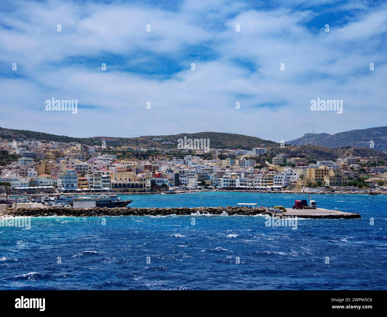 Port in Pigadia, Karpathos Island, Dodecanese, Greek Islands, Greece ...
