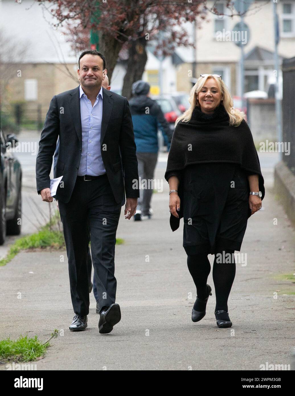 Taoiseach Leo Varadkar and Fine Gael senator Mary Seery Kearney, arrive ...
