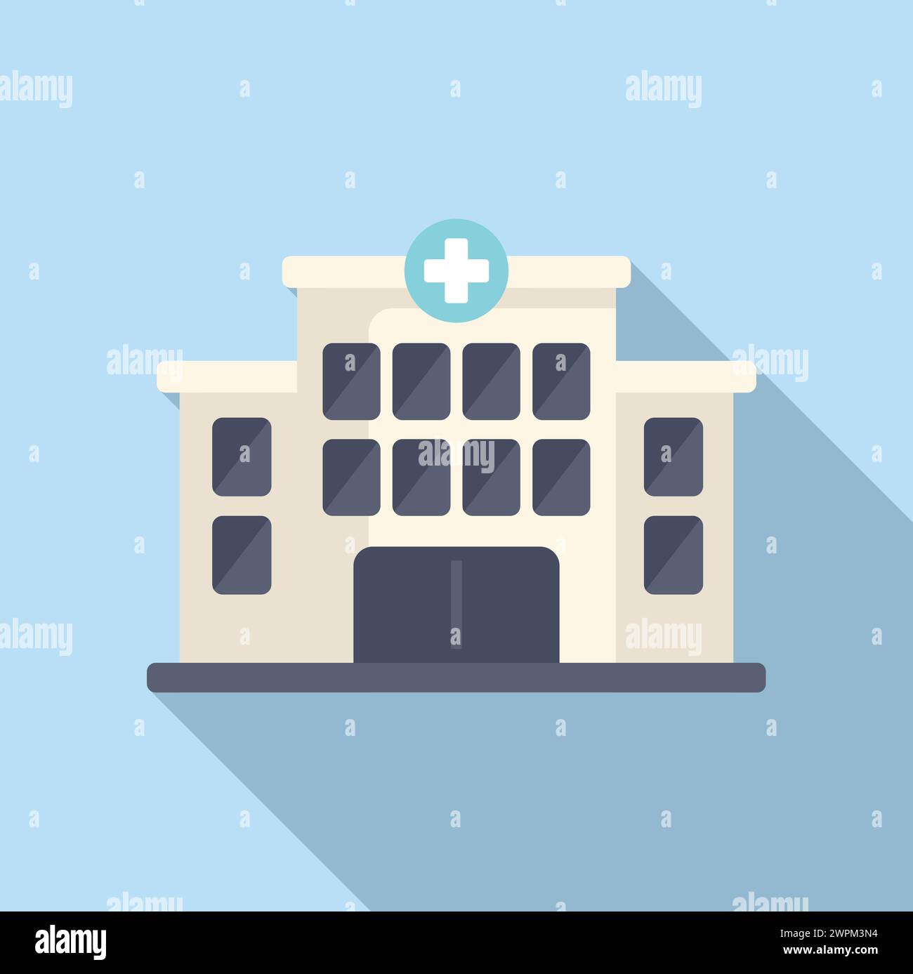 Hospital building icon flat vector. Scan machine person. Radiology scan ...