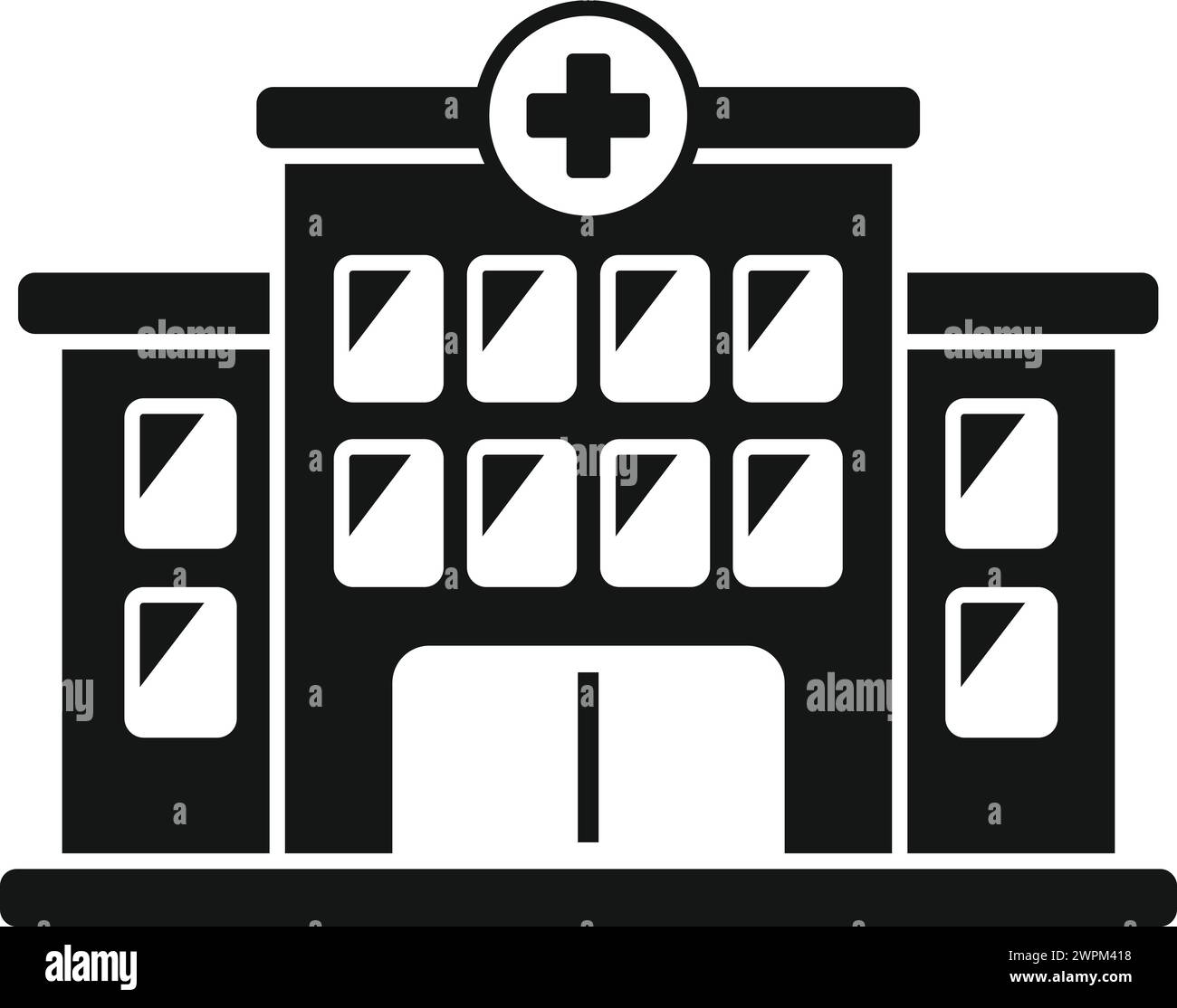 Hospital building icon simple vector. Scan machine person. Radiology ...