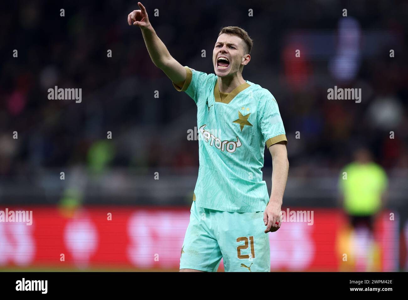 Milano, Italy. 07th Mar, 2024. David Doudera of SK Slavia Praha ...